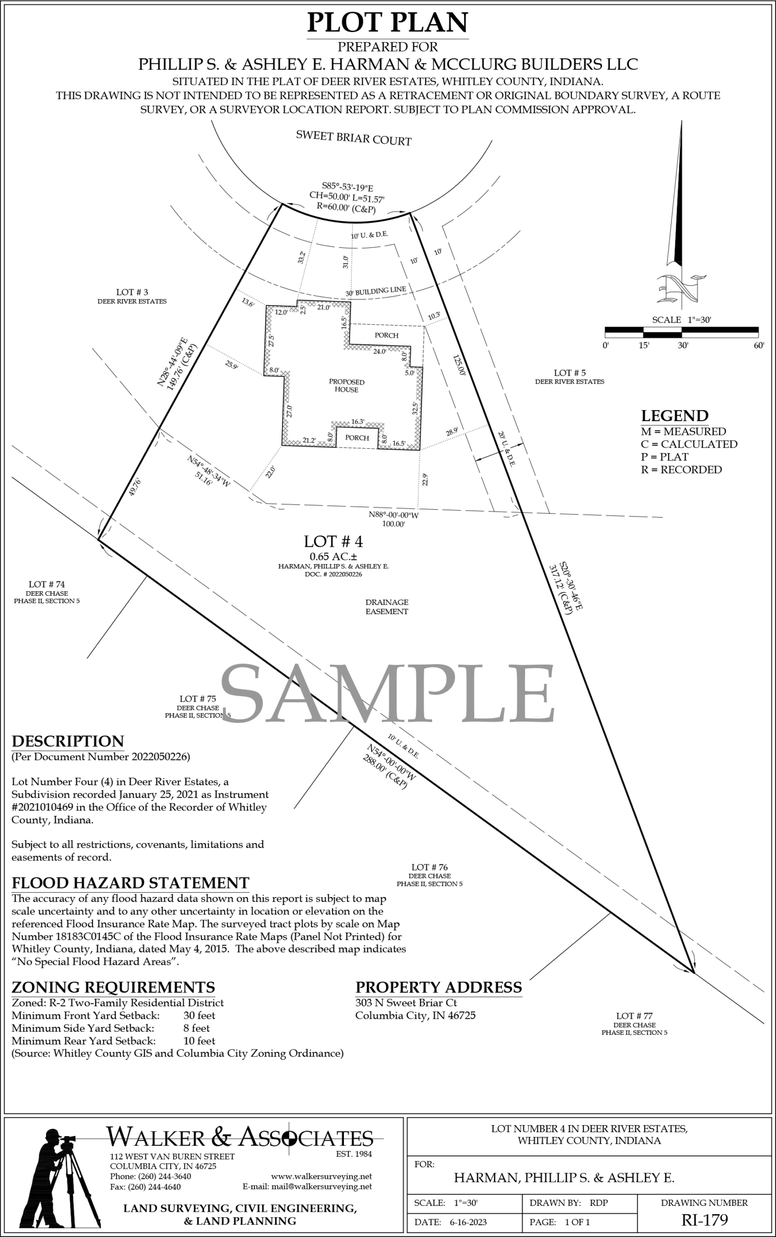 Plot Plan – Walker & Associates